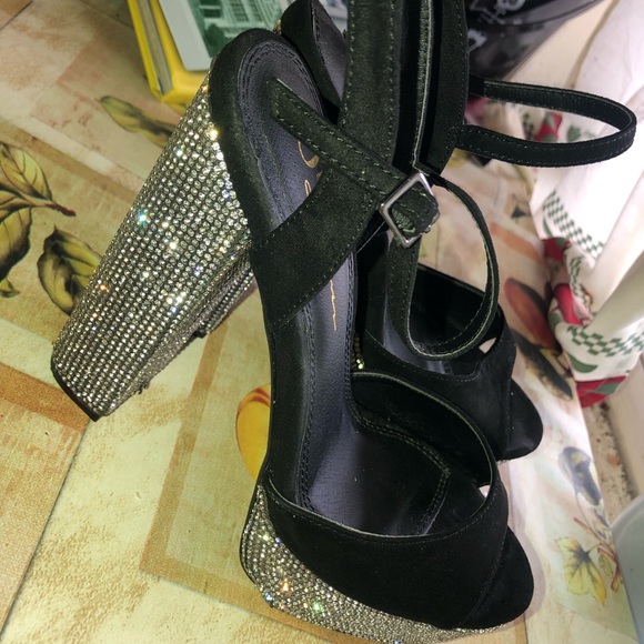 Shoes | Black With Diamonds Heels | Poshmark